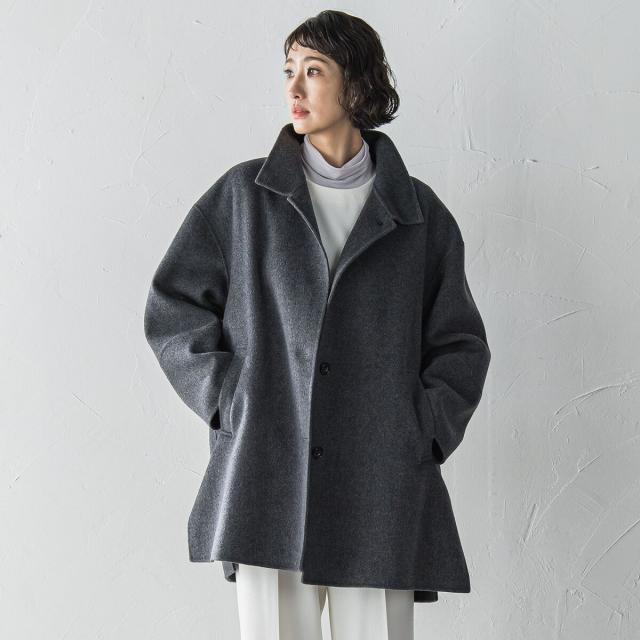 ラエフ（la．f．．．）/”軽さと贅沢なぬくもり”スタンドカラーリバーコート