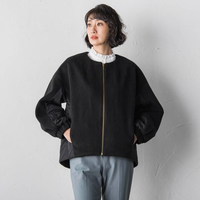 ラエフ（la．f．．．）/【biyori】キルティングノーカラーブルゾン