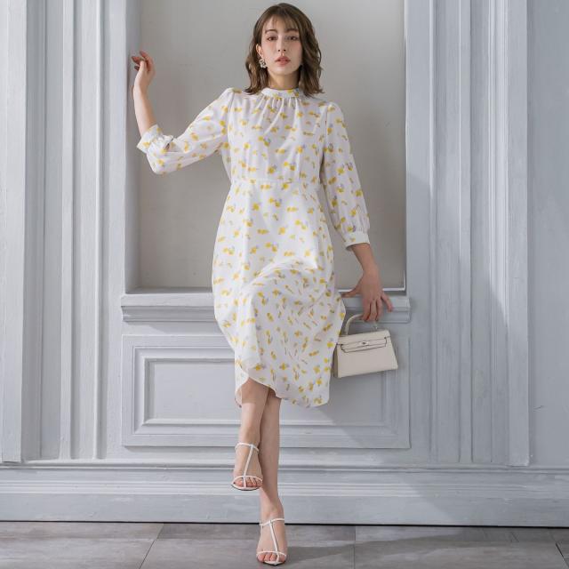 ケティ（ketty）/フラワープリントギャザーフレアワンピース