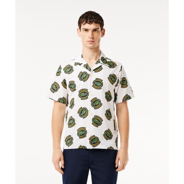 ラコステ（LACOSTE）/ウルトラドライ オープンカラー総柄シャツ / 開襟シャツ