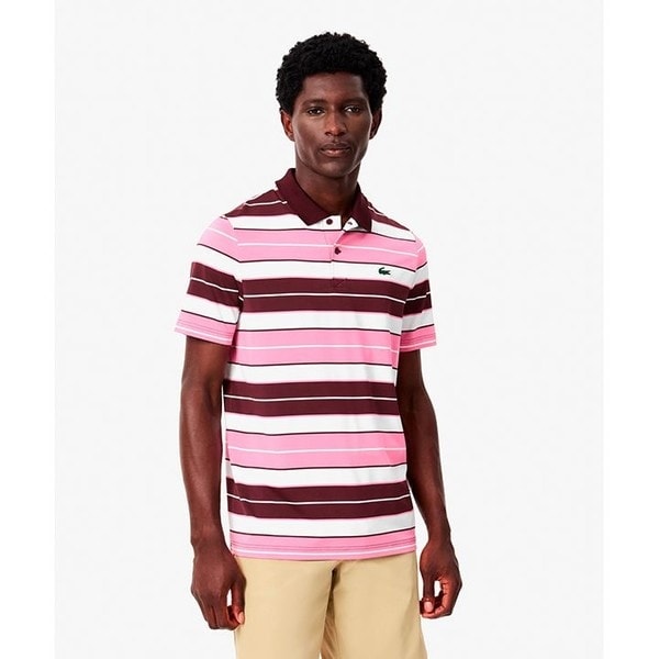 ラコステ（LACOSTE）/UVカット UPF50+ マルチカラーボーダーウルトラドライポロシャツ