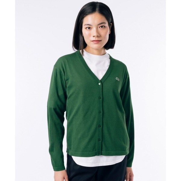 ラコステ（LACOSTE）/UVカット 吸水速乾 COOL MAX クールマックス Vネックニットカーディガン