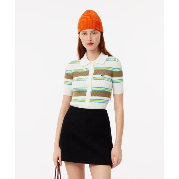 ラコステ（LACOSTE）/リブニットボーダーシャツ