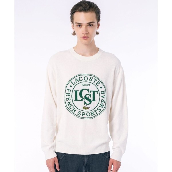 ラコステ（LACOSTE）/ナイロン×コットン ジャカードグラフィック ニットセーター