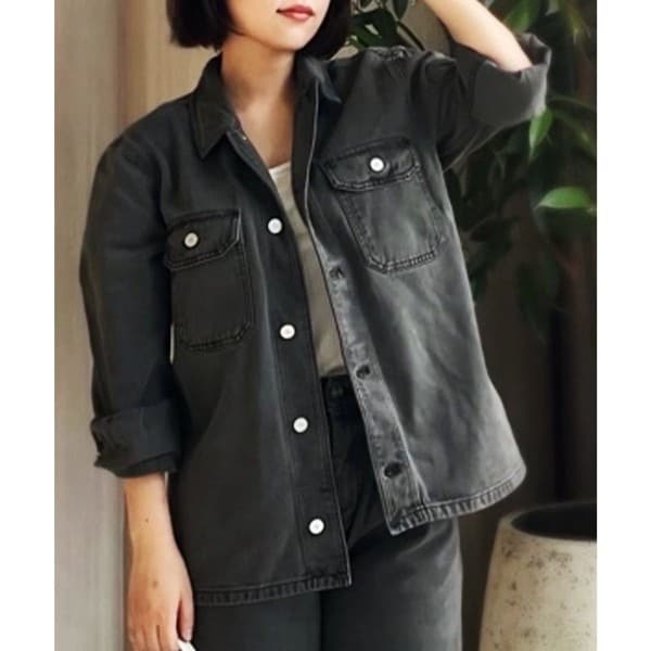 ラコステ（LACOSTE）/オーガニックコットン ヘビーオンス  ガーメントダイ ヴィンテージデニムシャツ