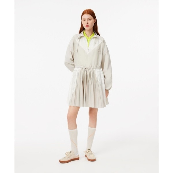 ラコステ（LACOSTE）/プリーツスカートアノラックドレス / ハーフジップワンピース