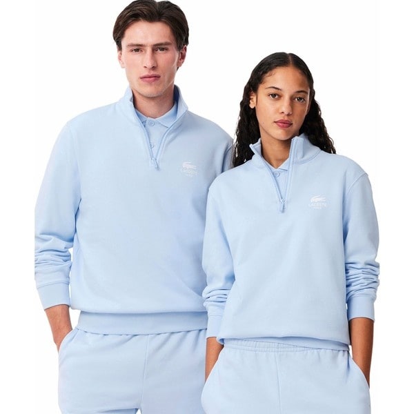 ラコステ（LACOSTE）/裏パイル地 ワンポイントプリントハーフジップスウェット トレーナー