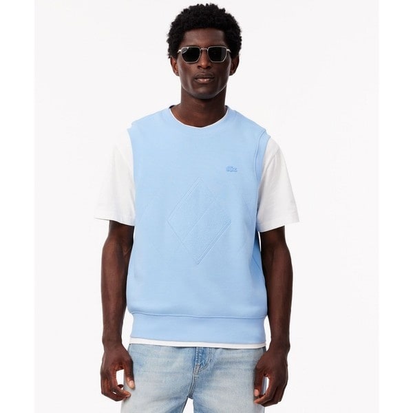 ラコステ（LACOSTE）/オーバーサイズ アーガイル柄パッチ&ステッチスウェットベスト