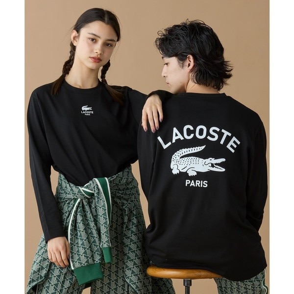 ラコステ（LACOSTE）/オーバーサイズ PARISロゴ ヘビーウェイト 長袖Tシャツ / ロンT
