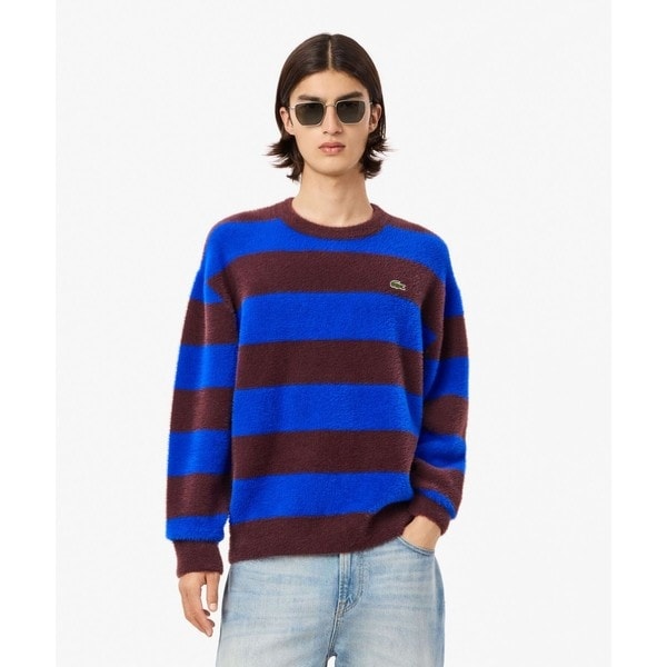 ラコステ（LACOSTE）/ボーダーシャギーニットセーター