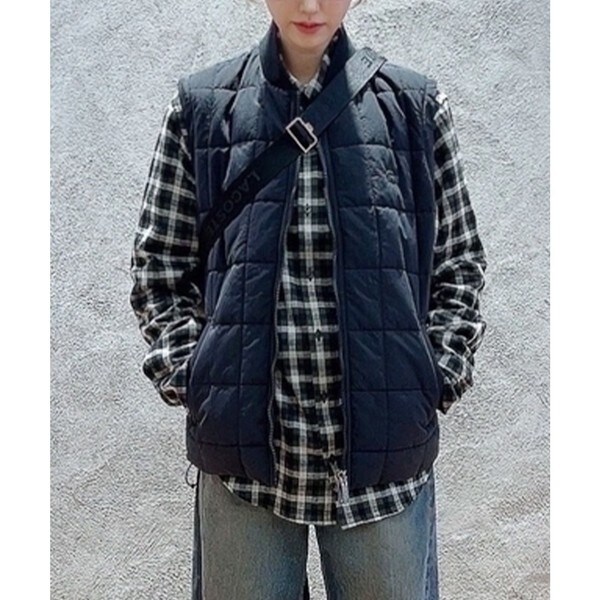 ラコステ（LACOSTE）/撥水 防風 2WAY 袖 着脱可 キルティング ナイロンダウンジャケット / キルティングベスト