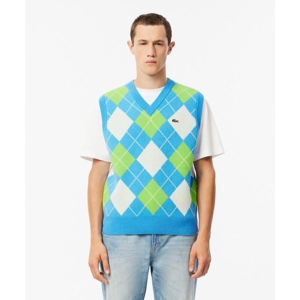 ラコステ（LACOSTE）/エシカルニットアーガイルベスト