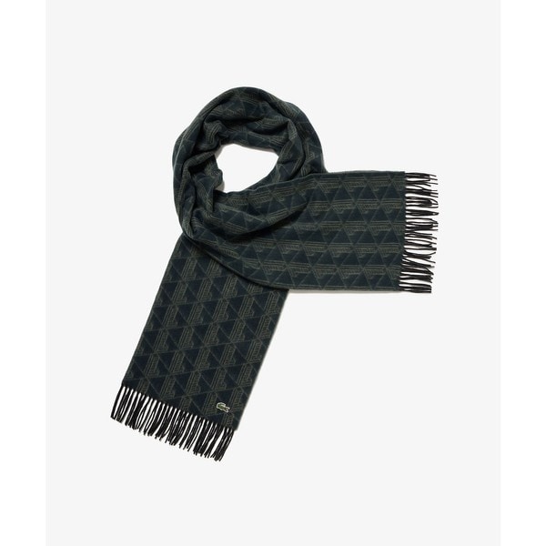 ラコステ（LACOSTE）/モノグラムジャカード大判リサイクルマフラー