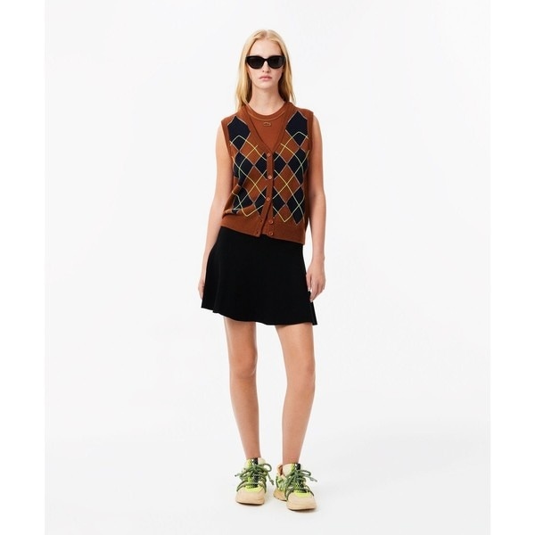 ラコステ（LACOSTE）/3Dニッティングフレアスカート