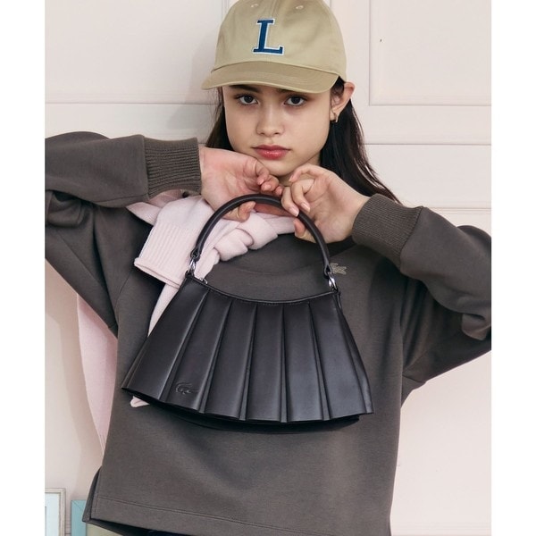 ラコステ（LACOSTE）/LENGLEN レザープリーツハンドバッグ