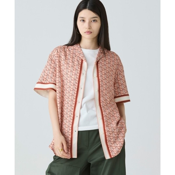 ラコステ（LACOSTE）/ウィメンズオープンカラーモノグラムシャツ