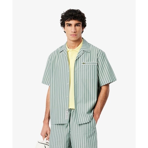 ラコステ（LACOSTE）/ストライプオープンカラーシャツ