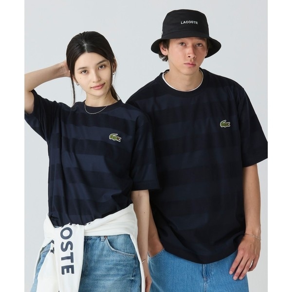 ラコステ（LACOSTE）/オーバーサイズ パイル地切り替え同色ボーダーTシャツ