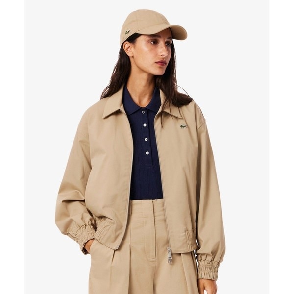 ラコステ（LACOSTE）/クロップド丈 レイヤードニットカラージップアップジャケット