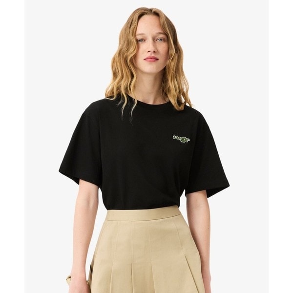 ラコステ（LACOSTE）/ネーム＆ワニロゴパッチオーバーサイズ半袖Tシャツ
