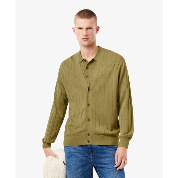 ラコステ（LACOSTE）/ハイゲージリブニットカーディガン