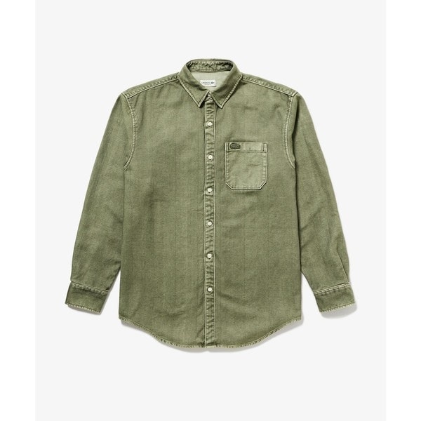 ラコステ（LACOSTE）/ウォッシュドヘリンボーンネルシャツ