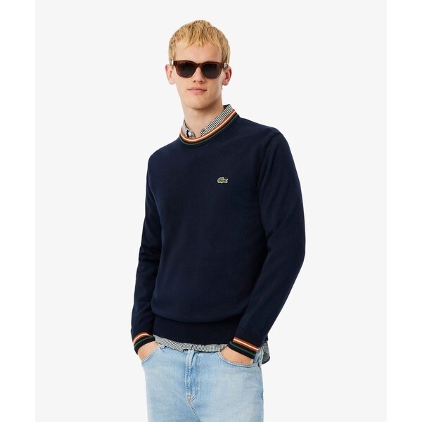ラコステ（LACOSTE）/ボーダーリブプルオーバーニット