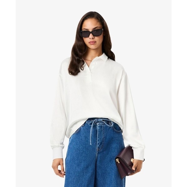 ラコステ（LACOSTE）/オーバーサイズサテンポロシャツ