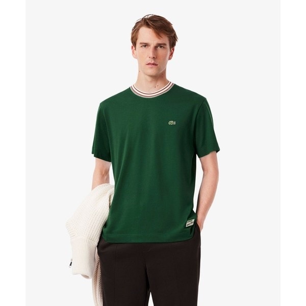 ラコステ（LACOSTE）/ボーダーリブネックフレンチメイドTシャツ