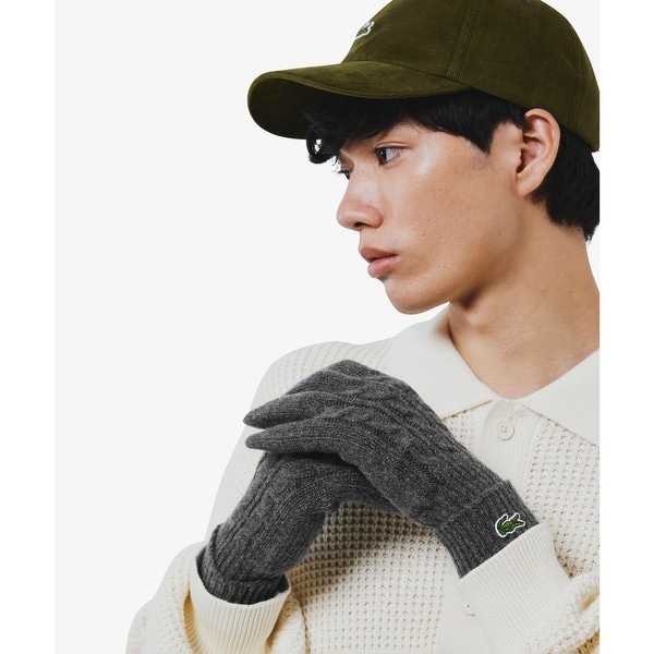 ラコステ（LACOSTE）/ケーブルニットウールグローブ