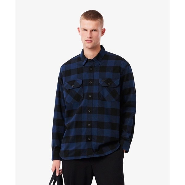 ラコステ（LACOSTE）/オーバーサイズドコットンプレイド フランネルチェックシャツ
