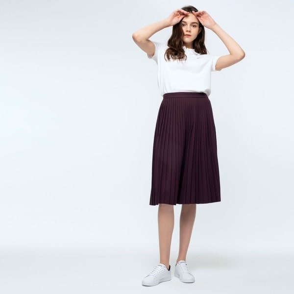ラコステ（LACOSTE）/フランネルプリーツスカート
