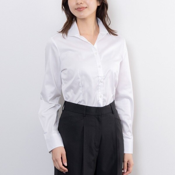 ナラカミーチェ（NARACAMICIE）/コットンツイルスタンドカラー長袖シャツ