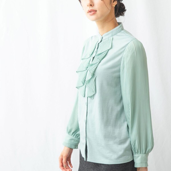 【NEW】ナラカミーチェ/ウールジャージプリーツシフォン