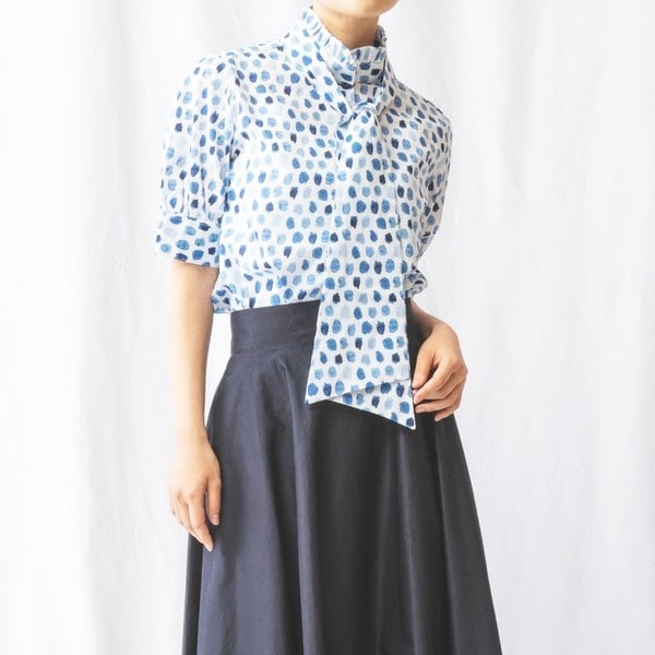 ナラカミーチェ（NARACAMICIE）/プリントボウタイ半袖シャツ