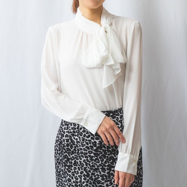 ナラカミーチェ（NARACAMICIE）/無地ジョーゼットサイドボウタイブラウス