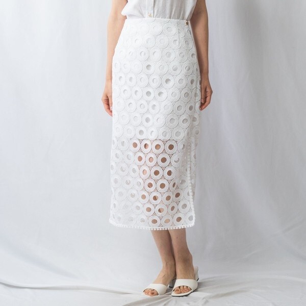 ナラカミーチェ（NARACAMICIE）/サークルレースロングタイトスカート