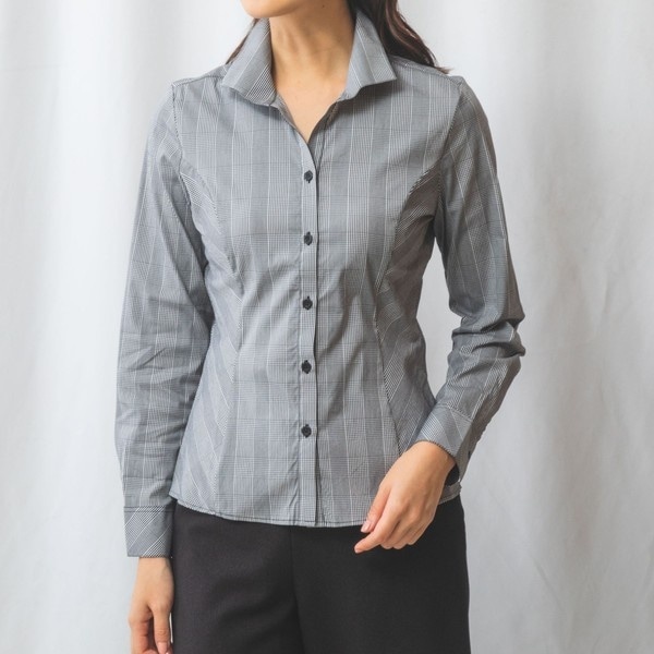 ナラカミーチェ（NARACAMICIE）/【NARACAMICIE】グレンチェックスタンドカラーシャツ