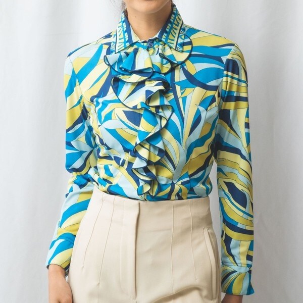 ナラカミーチェ（NARACAMICIE）/【NARACAMICIE】フラワーカモフラージュプリントフリルカットソー