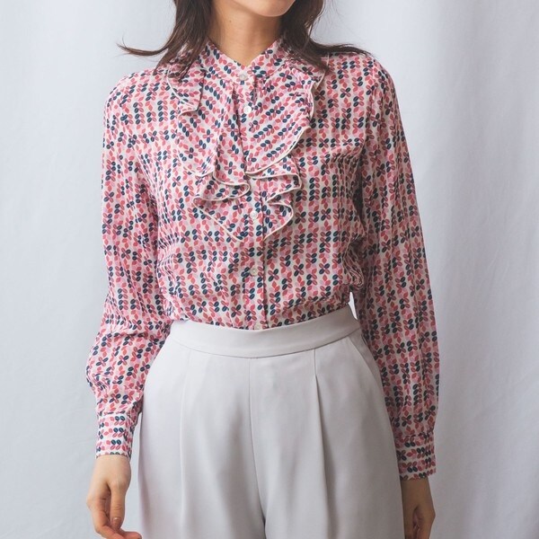 ナラカミーチェ（NARACAMICIE）/【NARACAMICIE】フラワービーンズジョーゼットフリルブラウス