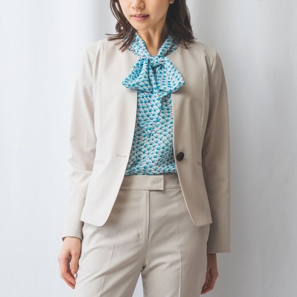 ナラカミーチェ（NARACAMICIE）/【NARACAMICIE】【セットアップスーツ対応】ウェザーストレッチノーカラージャケット