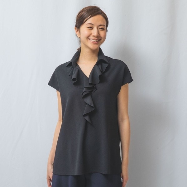 ナラカミーチェ（NARACAMICIE）/【NARACAMICIE】NERO 衿付きフリルカットソー