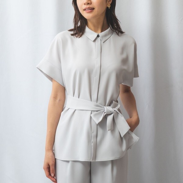 ナラカミーチェ（NARACAMICIE）/【NARACAMICIE】ガルーダドビークロスベルト付き半袖ブラウス