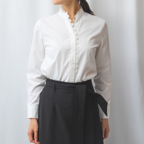 ナラカミーチェ（NARACAMICIE）/【NARACAMICIE】ツイルピコレース長袖シャツ