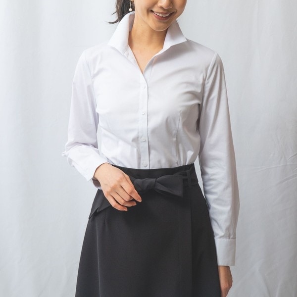 ナラカミーチェ（NARACAMICIE）/【NARACAMICIE】ツイル長袖スタンドカラーシャツ