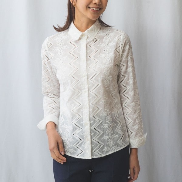 ナラカミーチェ（NARACAMICIE）/【NARACAMICIE】コットンレース長袖シャツ