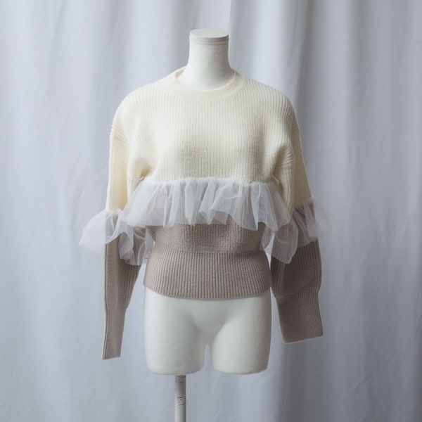 ナラカミーチェ（NARACAMICIE）/【See she me】チュール切替ニットプルオーバー