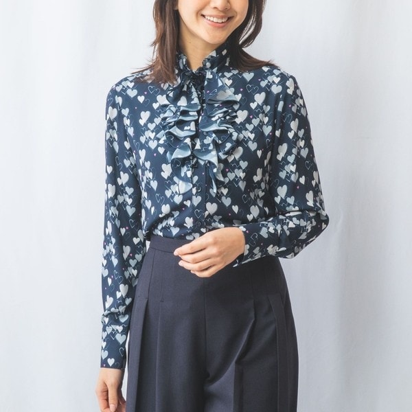 ナラカミーチェ（NARACAMICIE）/【NARACAMICIE】ハート柄長袖フリルブラウス