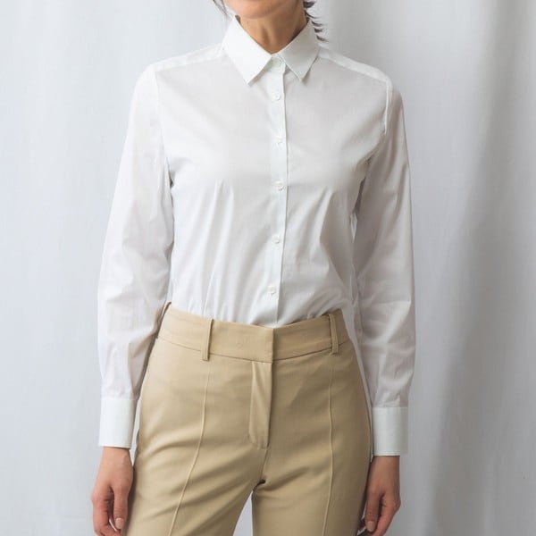 ナラカミーチェ（NARACAMICIE）/【NARACAMICIE】ストレッチブロード長袖シャツ