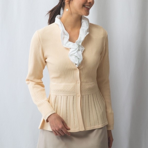 ナラカミーチェ（NARACAMICIE）/【NARACAMICIE】アイレットペプラムカーディガン